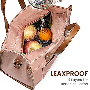 LOVEVOOK Lunch Bag Women,Lightweight Insulated Lunch Box for Picnic Beach,Pink,S