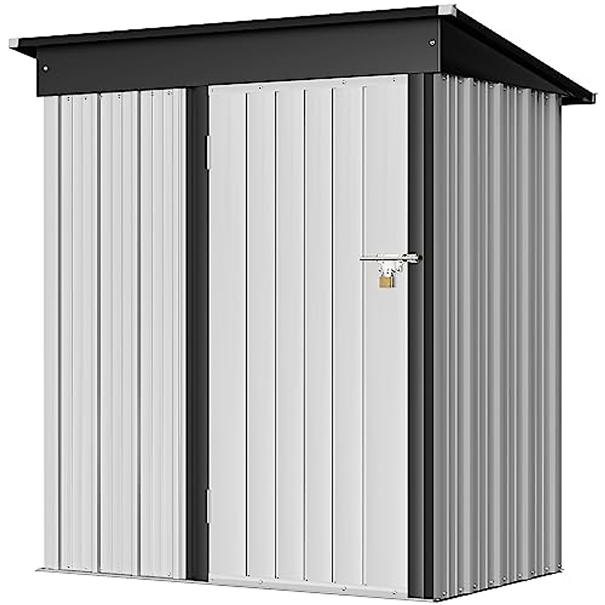 Greesum Metal Outdoor Storage Shed 5FT x 3FT, Steel Utility Tool Shed Storage House with Door & Lock, Metal Sheds Outdoor Storage for Backyard Garden Patio Lawn, White