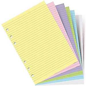 Filofax B132610 Organizer Refill, A5 Size, Pastel colors, Ruled Paper