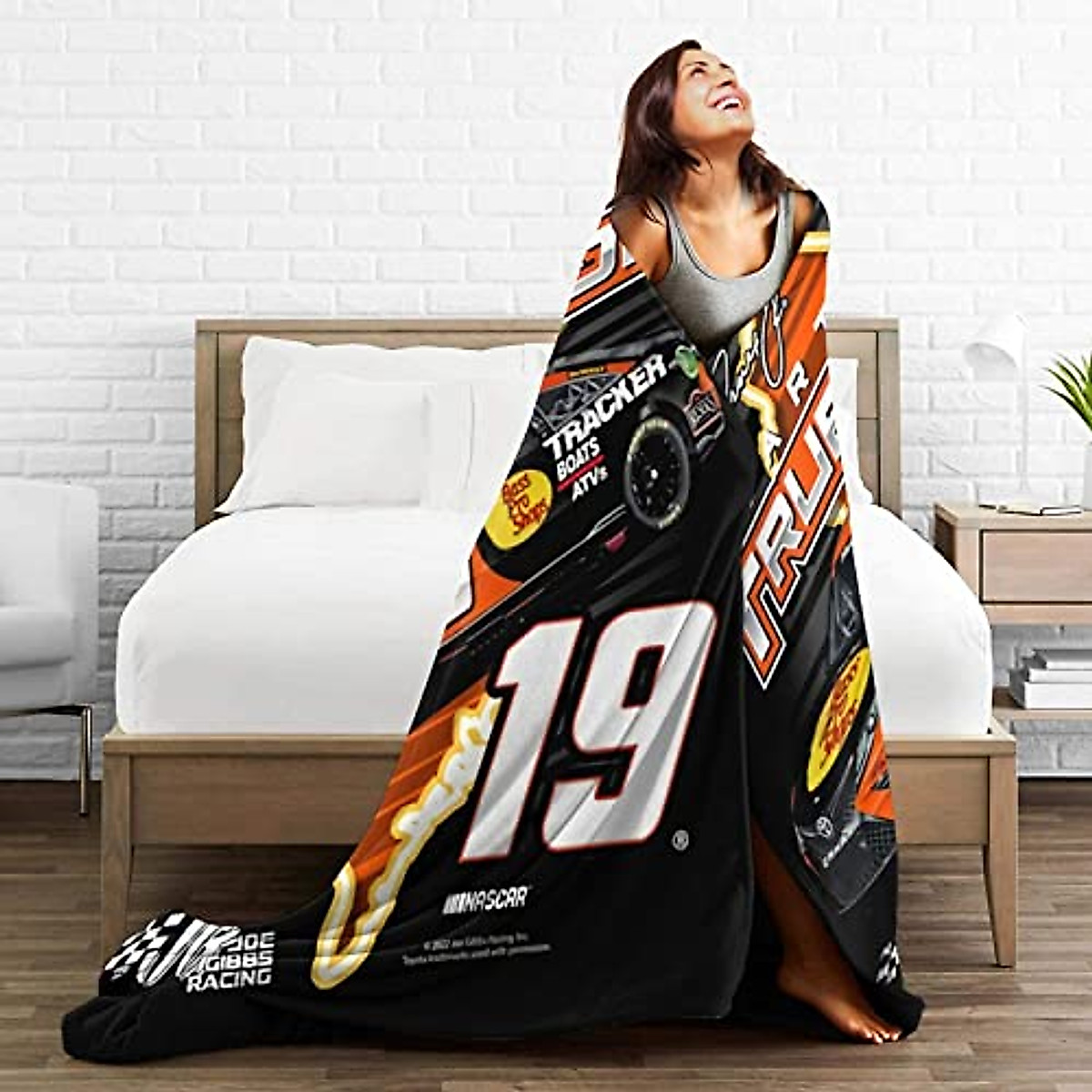 Martin Truex Jr 19 All Season Fleece Blanket Throw Ultra Soft Flannel Blanket Digital Printed Premium Fluffy Microfiber Fleece