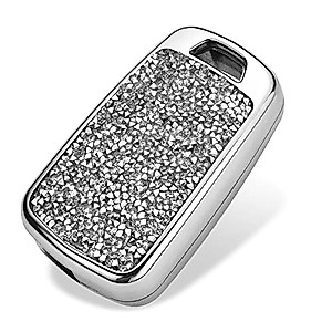 Royalfox(TM) 2 3 4 5 Buttons 3D Bling Diamond Rhinestones flip Folding Remote Key Fob case Cover for Buick Chevrolet Chevy Camaro Cruze Equinox Malibu (Silver)