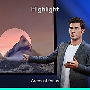 Logitech Spotlight Presentation Remote - Advanced Digital Highlighting with Bluetooth, Universal Presenter Clicker, 30M Range and Quick Charging – Black