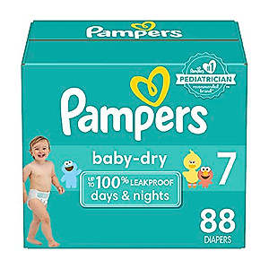 Pampers Baby Dry Diapers Size 7, 88 count - Disposable Diapers