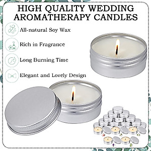MTLEE 50 Pcs Scented Candles Gift Travel Tin Candle Aromatherapy Candle Favors for Christmas Winter Baby Shower Favors Wedding Gifts, Compound Scent Essential Oil(Wedding)