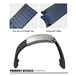 Wscebck 21mm 22mm Black Red Blue Rubber Watchband for Rolex Deepsea Sea-Dweller Submariner 41mm Diving Waterproof Silicone Watch Strap (Color : Preto, Size : 22mm Deepsea)