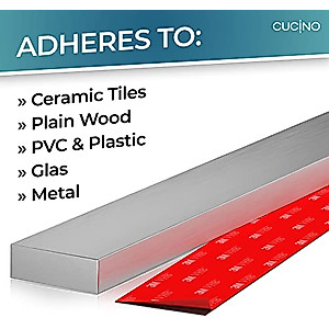 Cucino Magnetic Knife Strip Adhesive - No Drilling 16 Inch Stainless Steel Magnetic Knife Holder for Wall