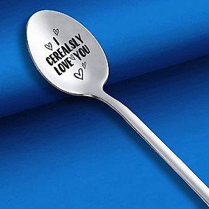 Couples Birthday Christmas Gifts for Boyfriend Girlfriend Funny Gifts for Wife Husband Anniversary Presents for Couple I Cerealsly Love You Spoon for Cereal