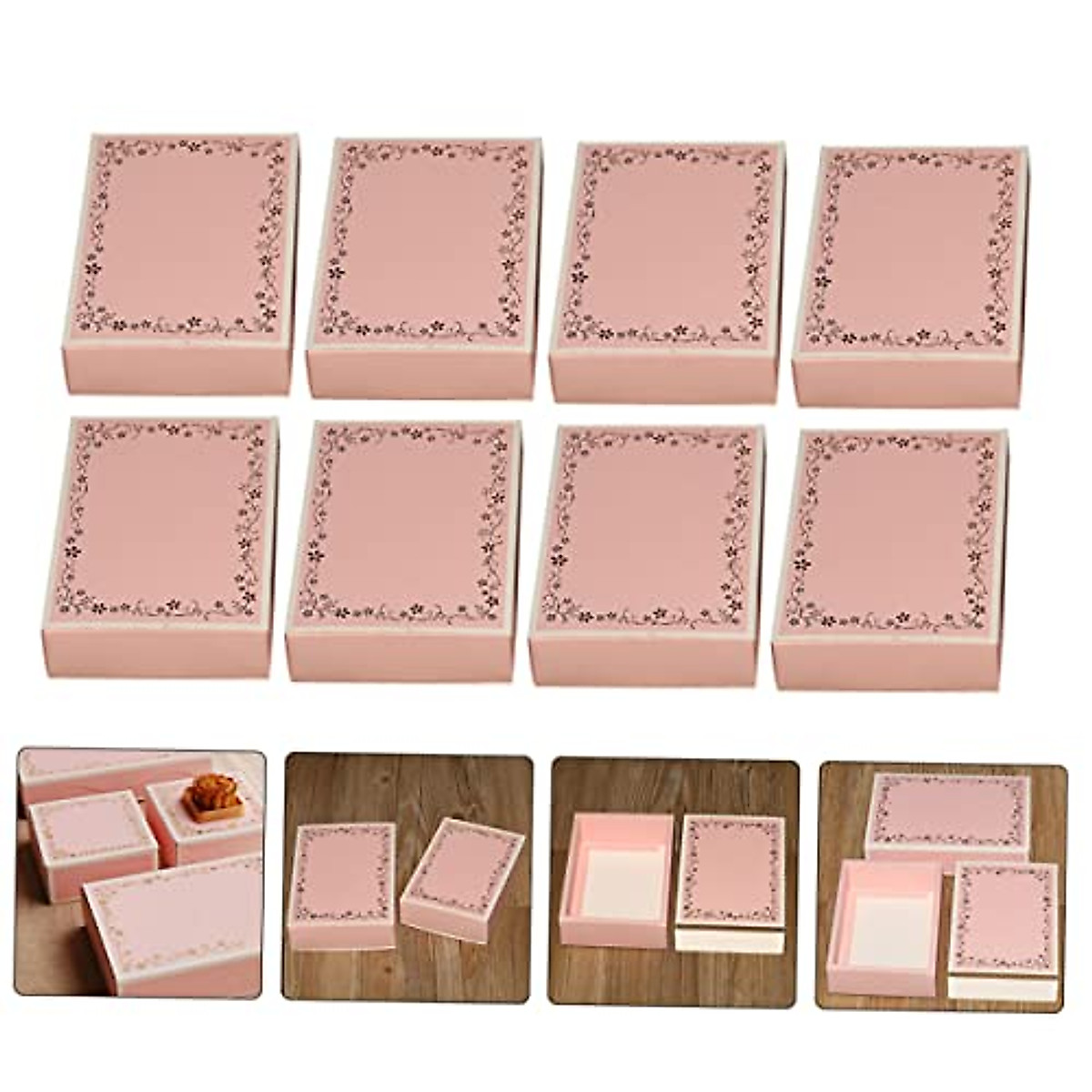 ULTECHNOVO 10pcs Packing Boxes Cake Box Food Container Cupcake Boxes Collapsible Food Container Boxes for Cookies Packaging Wedding Favor Box Cup Cake Boxes Biscuits Box Baking Supplies Mini
