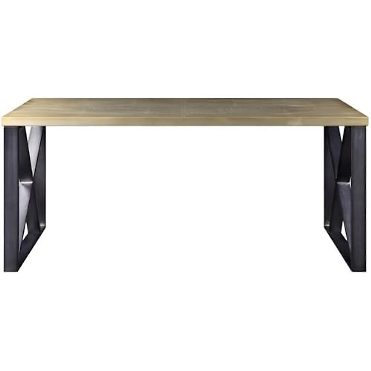Acme Jennavieve Rectangle Writing Desk with Metal Base in Gold Aluminum