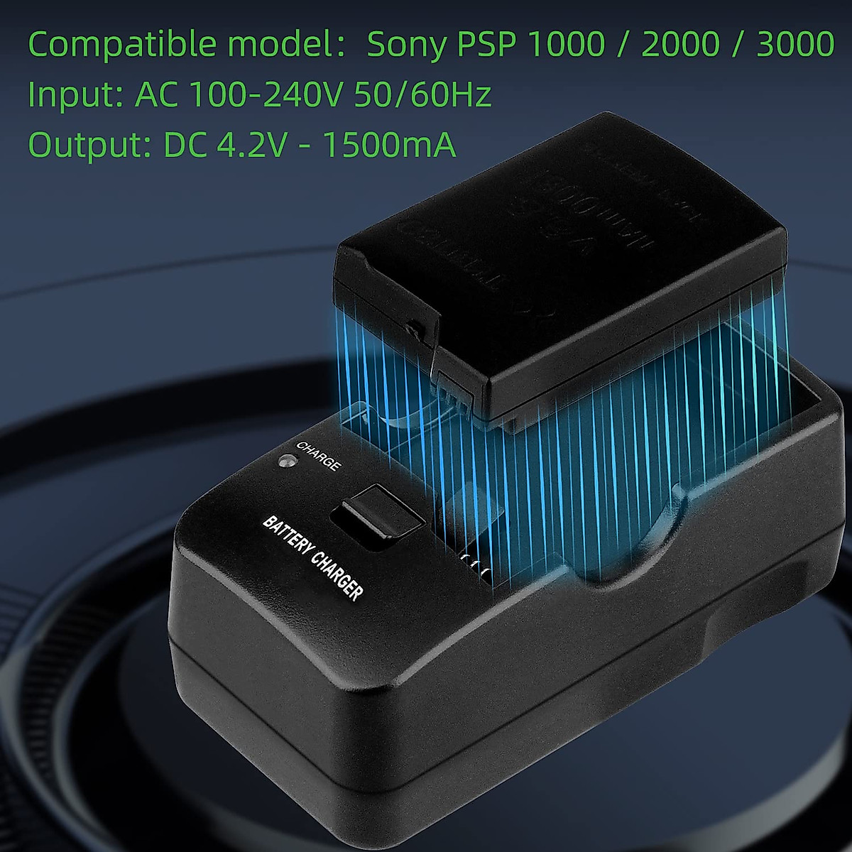 OSTENT US Battery Desktop Wall Charger Stand for Sony PSP 1000 2000 3000