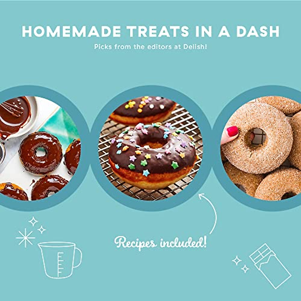 Delish By Dash Donut Maker for Snacks, Dessert, and More - Blue