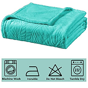 Mocaletto Luxury Fleece Blanket Throw Blanket,300GSM Super Soft Microfiber Lightweight and Decorative Bed Blanket for Sofa Couch Bed (Turquoise, Twin (50" x 60"))