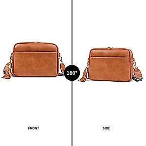 WarmTide Large Crossbody Shoulder Bag for Women Ladies Fashion Messenger Bag Leather Lightweight Handbags with Tassel