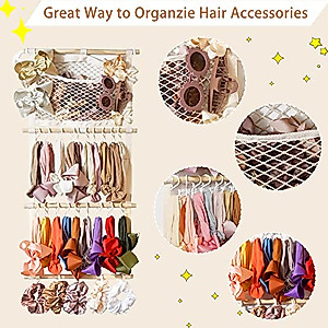 kangaroo Headband Holder Hair Bows Organizer for Baby Girls Large Capacity Bow Holder Hair Accessories Wall Hanging Organizer for Toddler Baby Girl Nursery Room Decor (White)