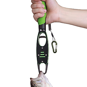 Night Cat Fish Lip Gripper with Scale 2 in 1 Aluminum Alloy Fish Lip Grabber Professional Fishing Lip Gripper Tool Kit for Men