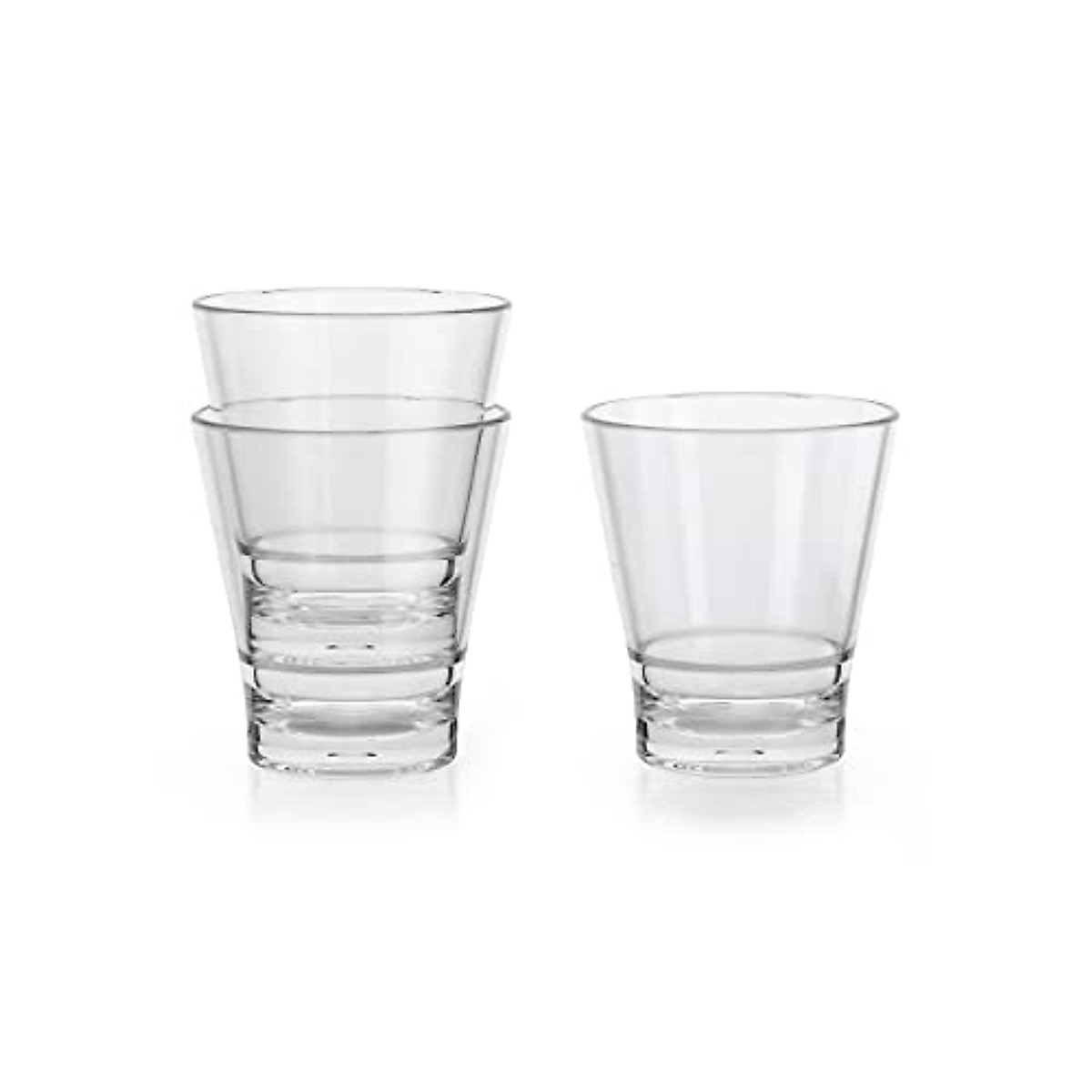 G.E.T. S-11-CL-EC 12 oz. Clear Rim-Full Stackable Glass, Break Resistant (Pack of 4)