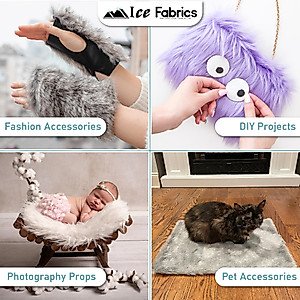 Ice Fabrics Faux Fur Fabric Squares - 10x10 Inches Pre-Cut Craft Fur - Shaggy Mohair Fabric for Costumes, Apparel, Rugs, Pillows, Decorations and More - Beige - 10"x10"