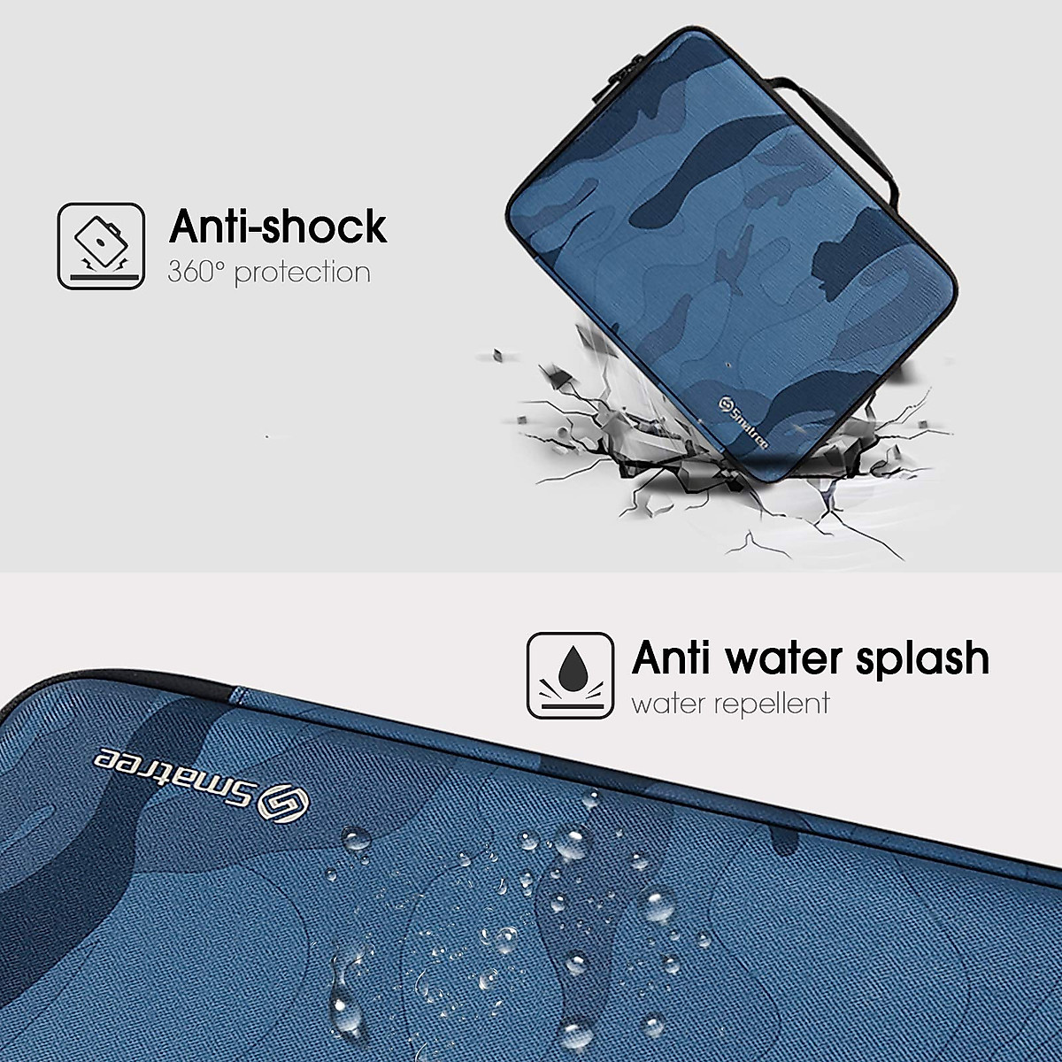 Smatree Hard EVA Laptop Shoulder Bag for 14.2 inch MacBook Pro M4/M3/M2 2024/2023/A2918/A2992/A2779/A2442,13.6 inch MacBook Air 2025/2024/2022/A3313,14 inch MacBook Pro/Air Organizer Bag(Navy Blue)