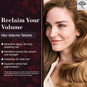 NEW NORDIC Hair Volume Tablets, 3000 mcg Biotin & Biopectin Apple Extract, Hair Vitamins to Support Natural Hair Growth, 90 Count (Pack of 1)