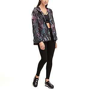 DKNY Women's Sport Tropic Shade Windbreaker Jacket, Pink Print, Medium
