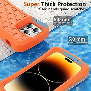 Temdan Floating Phone Case for iPhone 15 Pro Max/15 Plus/14 Pro Max/14 Plus/13 Pro Max/12 Pro Max Case,[24FT Military Dropproof] Shockproof Protective Floating Case 6.7 Inch Orange