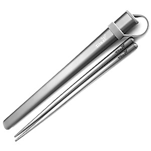 Titanium (TI) Super Strong Lightweight Professional Chopsticks Drawstring Breathable Storage Bag - Please select style - By TitanOwl (9" with Aluminum Case)