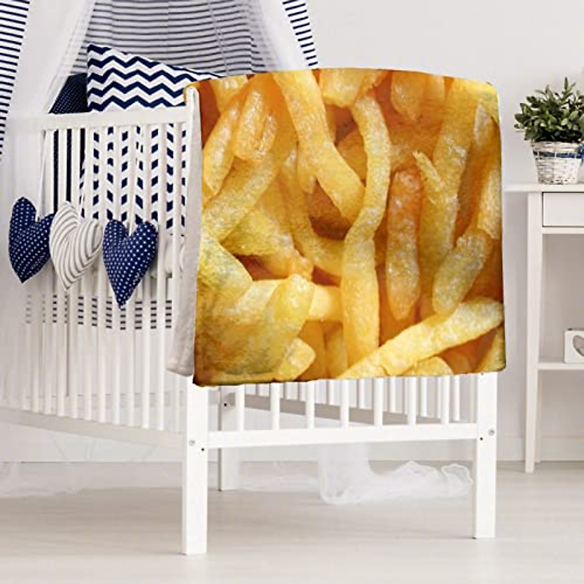 Daijizaio Food French Fries Blanket Lightweight Plush Flannel Quilt for Kids Women Men Bedroom Couch Bed Sofa Decorative Throws Gift 60"x50" Medium for Boys Girls