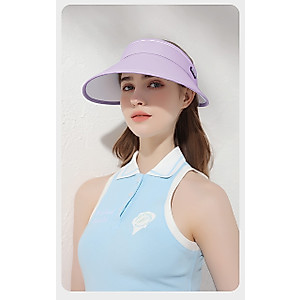 ZYLG Sun Visor Hats for Women Wide Brim,Foldable Wide Brim Womens Golf Cap,Womens Beach Sun Hat UV UPF50 Travel Foldable Sun Hat (Black)