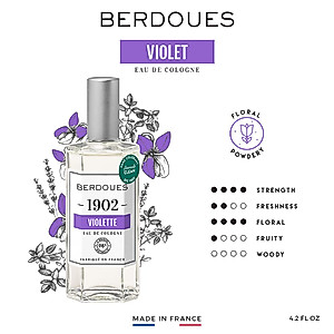 Berdoues Eau de Cologne Spray, Violette, 4.2 Fl Oz
