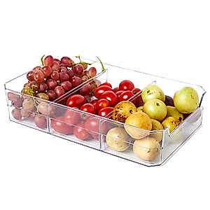 Sorgion Plastic Pantry Organizers and Storage with Removable Dividers Fridge and Refrigerator Organizers and Storage Bins for Kitchen, Living Room, Sink, and Cabinets (6 Pack)