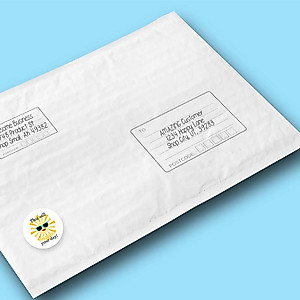 Brighten Your Day Sunshine Thank You Customer Appreciation Sticker Labels for Small Businesses, 60 1.5" Circle Stickers by AmandaCreation, Great for Envelopes, Postcards, Direct Mail, & More!