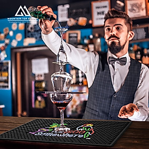 Ultra High Quality Bar Mat - "It's 5:00 Somewhere" 12 x 18 Inch Rubber Bar Mat; Entertaining and Vibrant Bar Mat for Home Bar; Durable Bar Mats for Countertop; Drying Mat for Kitchen Counter
