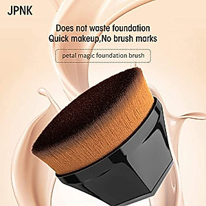 JPNK Foundation Makeup Brush with 4 Makeup Sponges Latex-free for Blending Liquid, Cream or Flawless Powder Cosmetics