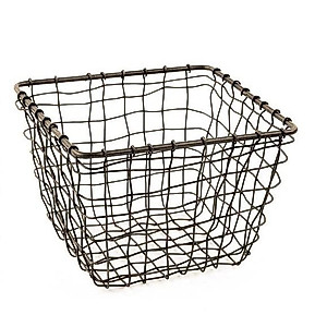 MightyNest Design Ideas Wire Basket with Set of 15 Reusable Dish Cloths for Kitchen | Paper Towel Alternative | Zero Waste | Each Kitchen Dish Towel is 12” x 12” | Reusable Kitchen Dish Rags