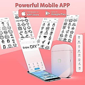 PikDik Mini Portable Label Maker - Label Maker Machine with Tape Label Printer for Labeling Jars Bins Home Organizing Office Compatible with iPhone Android USB Rechargeable Easy to Use,Pink