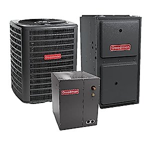 Goodman 3.5 Ton 14.3 SEER2 Single Stage Heat Pump GSZB404210 and 100,000 BTU 92% AFUE Multi-Speed Gas Furnace GM9S921005CN Upflow System with CAPTA4230C4
