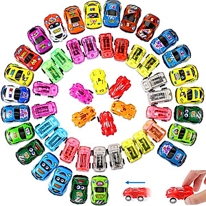 100 Pieces Cars Toy Bulk Car Party Favors Pull Back Cars Mini Cars Fun Car Pack Small Plastic Cars for Kids Birthday Party Cake Toppers Supplies (Multiple Style)