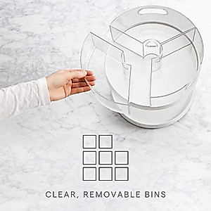 YouCopia Crazy Susan Two Tier Turntable, Divided Lazy Susan Organizer with 3 Clear Bins for Cabinet and Pantry Storage