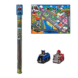 Gertmenian Nickelodeon Paw Patrol Town Tower Interactive Rug Includes 2x Cars feat. Chase and Marshall Suitable for Classroom, Nursery, Bedroom, or Play Area 40x54in Medium, 32500