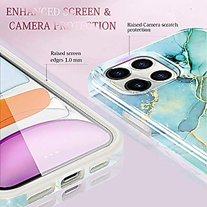 luolnh Gold Glitter Sparkle Case Compatible with iPhone 12 Pro Max Case 6.7 Inch Marble Design Shockproof Soft Silicone Rubber TPU Bumper Cover Skin Phone Case-Abstract Mint