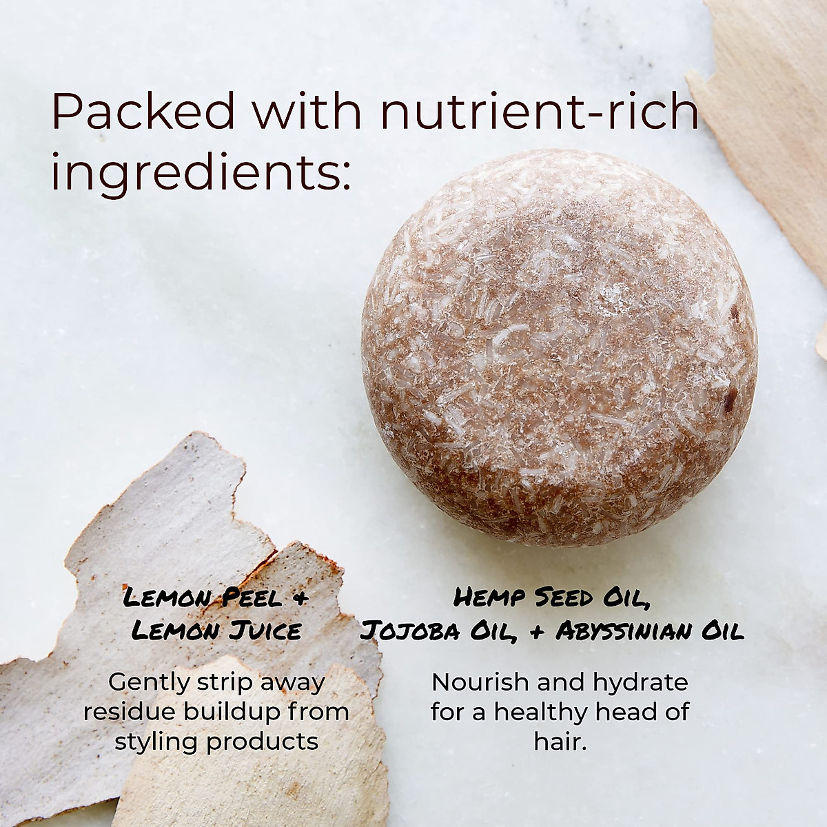 Suds & Co. Solid Shampoo Bar, Zero Waste Shampoo, Natural Shampoo Bar Soap, Sustainable, Eco-Friendly Hair Care - Driftwood, 3.0 Ounce