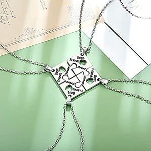 FJ BFF Best Friends Necklaces Puzzle Friendship Necklace for 4