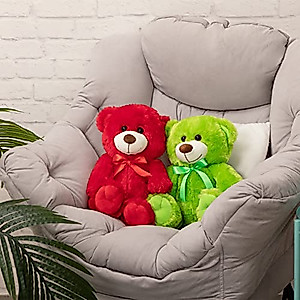 WENMOTDY Super Color Teddy Bear Stuffed Animals Plush Toy for Children Girlfriend Family Congratulations Baby Shower Birthday Red 14 inch