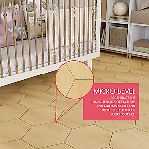 BaseCore HEX Hexagon Vinyl Flooring Pine 5.75" DIY Self Adhesive Textured Modern Floor Tile Peel & Stick Tile | Sample Tile