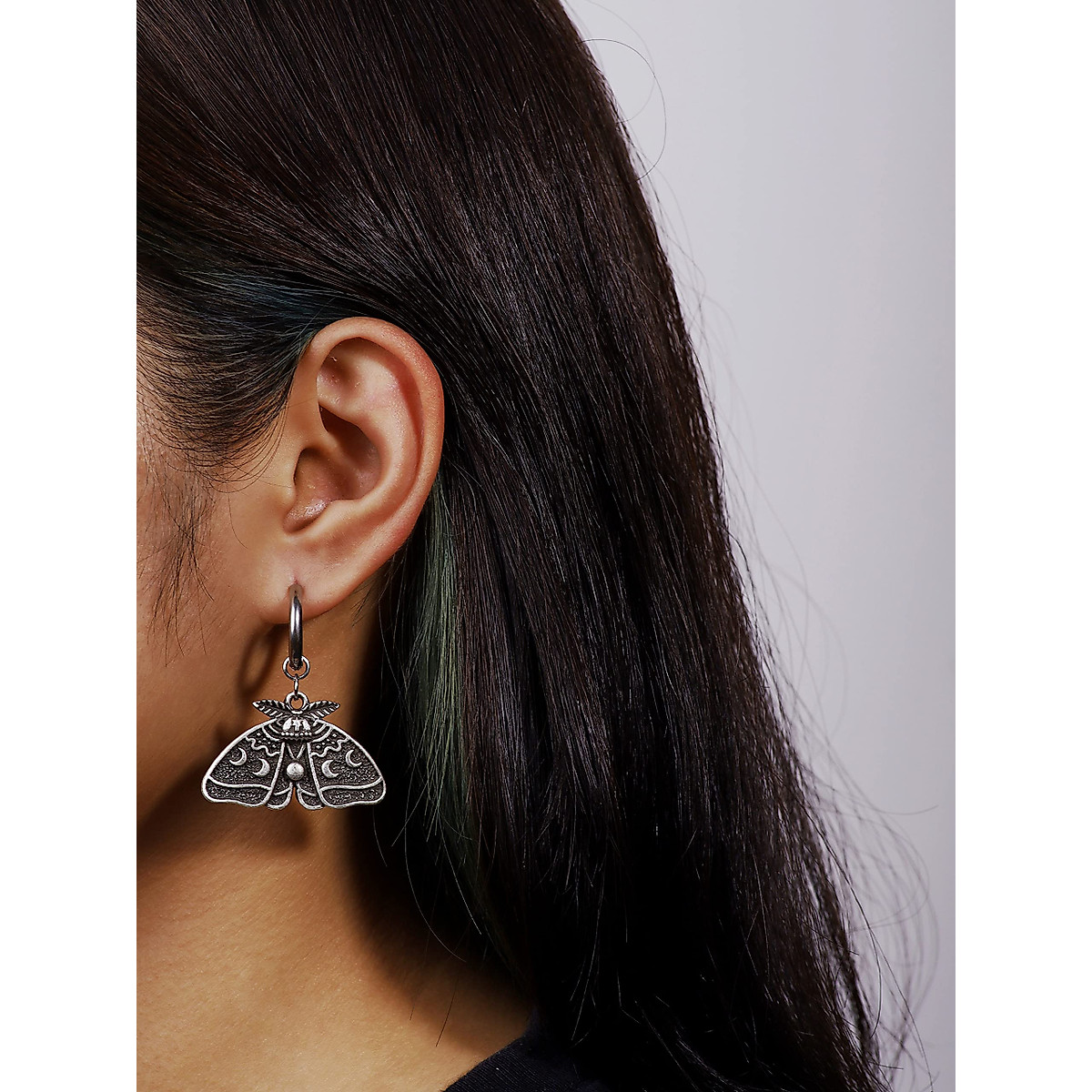 Sacina Goth Luna Moth Earrings, Butterfly Earrings, Goth Earrings, Halloween Earrings, Halloween Christmas Jewelry Gift For Women