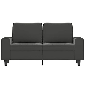 FAMIROSA 2-Seater Sofa Dark Gray 47.2" Microfiber Fabric (Weight: 48.5 lbs)(B)