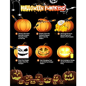 Halloween Pumpkin Carving Tools, 24 PCS Best Pumpkin Carving Tools, Stainless Steel Professional Pumpkin Cutting Carving Set with Carrying Case, Carving Kit Tools for Halloween