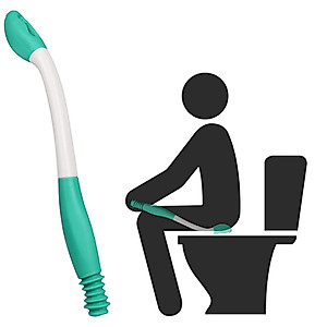 3 Pcs Toilet Aid Set for Wiping Include Long Handle Butt Wiper Shower Brush Portable Bidet Comfort Self Wipe Bathroom Tool for People Overweight, Elderly and Disabled, Pregnant