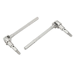 Alaaner 2PCS RC Car Front Axle Drive Shaft Set Stainless Steel RC Front CVD Drive Shaft Upgrades Parts for FMS 1/10 Remote Control Car Silver