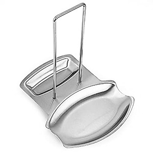 Dingq Stainless Steel Pan Pot Cover Lid Rack Shelf Stand Holder,Lid And Spoon Rest Organizer For Pots Pans Spoons Silver dPh265652